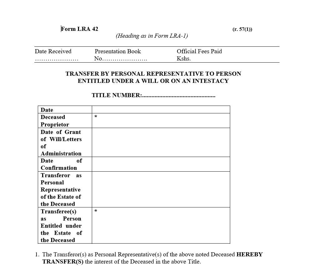 Download Form LRA-42 | Land Forms Online
